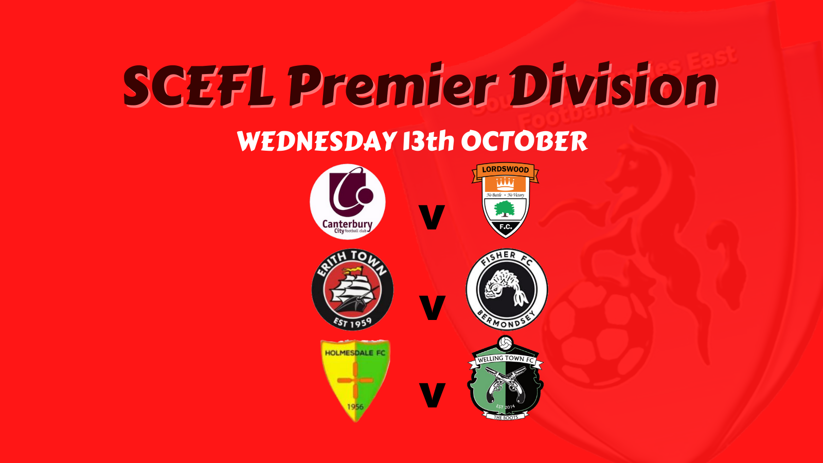 Premier Division – 13th October – SCEFL