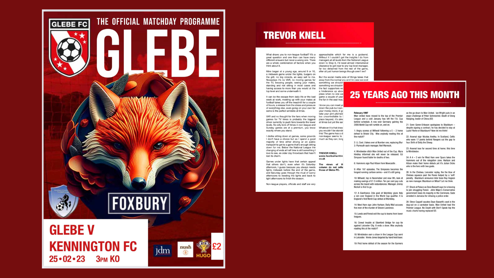 Glebe v Kennington Programme – SCEFL
